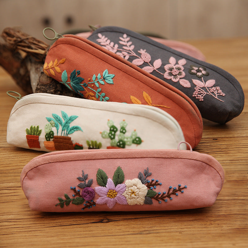 Pencil Case Retro Lu Embroidery Non Finished Products Hand Embroidery
